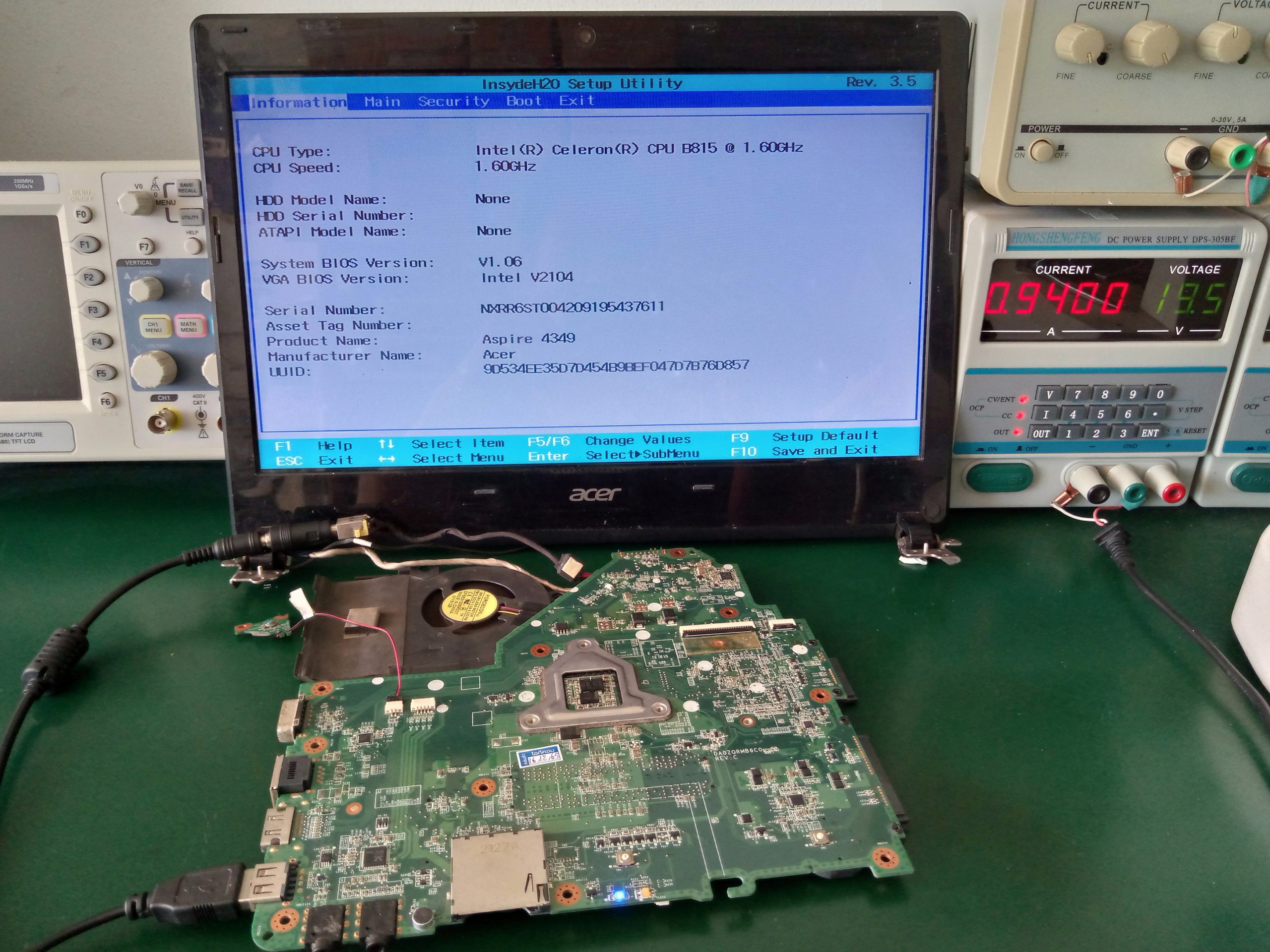 ACER 4349 อาการเปิดไม่ติด - ซ่อมโน๊ตบุ๊คหล่มสัก